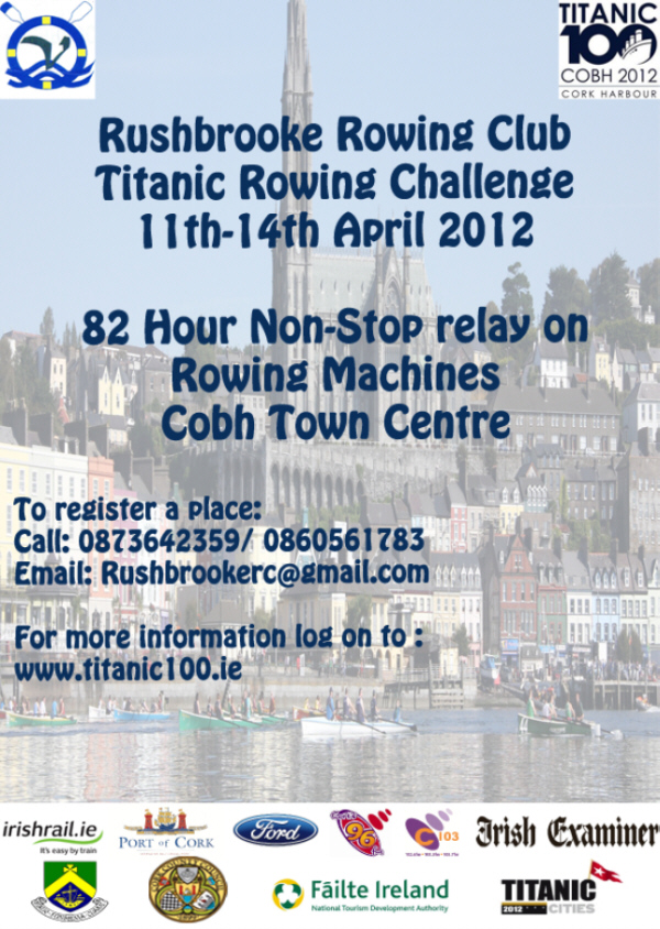 Rushbrooke Rowing Titanic Rowing Challenge – Cobh Edition